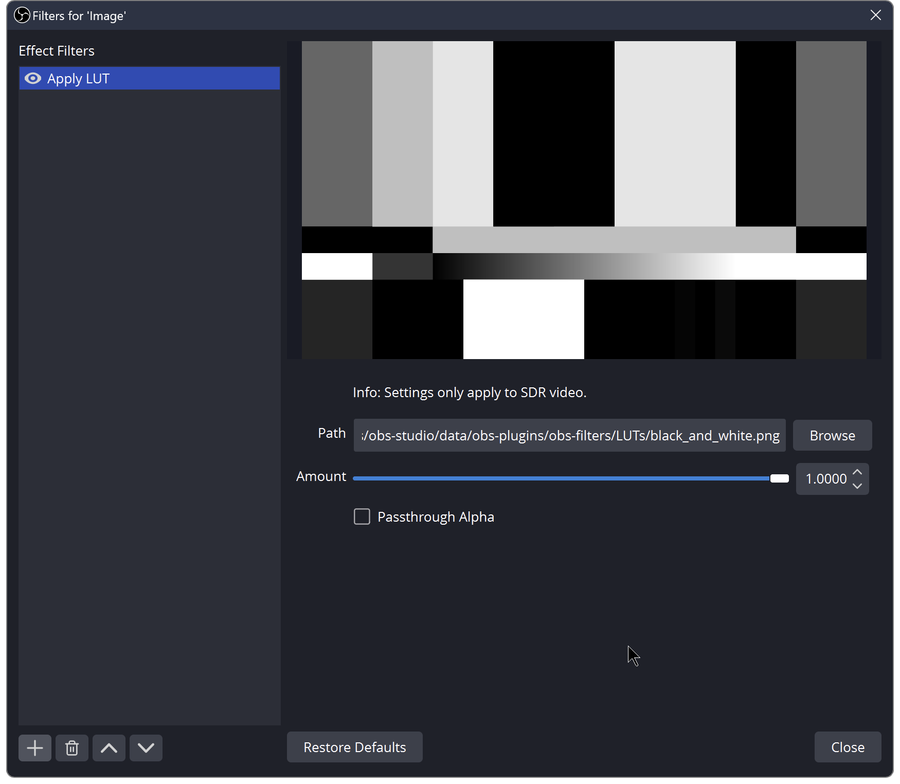 Apply LUT Filter | OBS