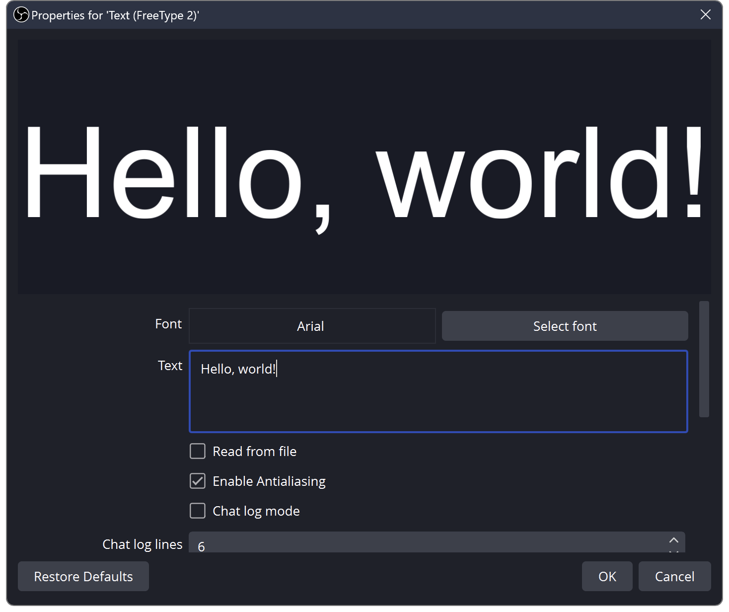 Text Sources OBS